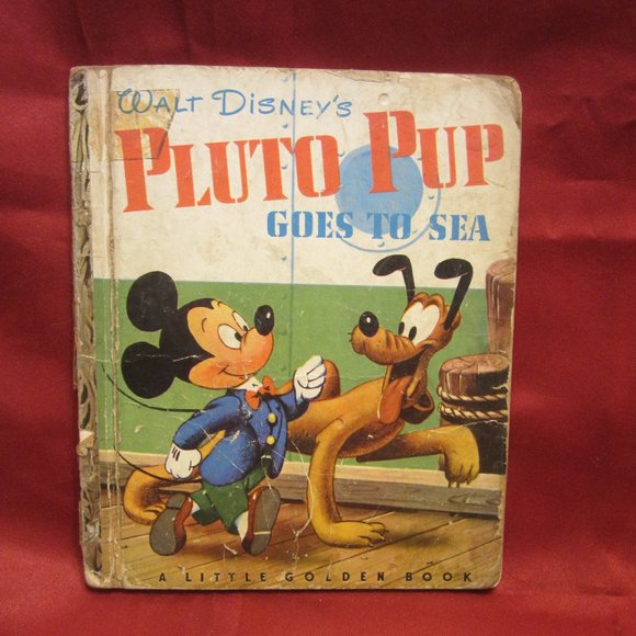 VINTAGE BOOK | Accents | Vtg 952 A Little Golden Book Pluto Pup Goes To Sea Simon Schuster Pub ...